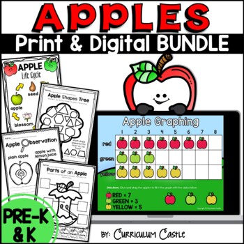 Apple Theme Print & Digital Activities BUNDLE - CURRICULUM CASTLE