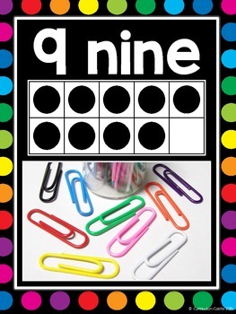Number Posters 0-20 {Black & Rainbow Dots Theme} - CURRICULUM CASTLE