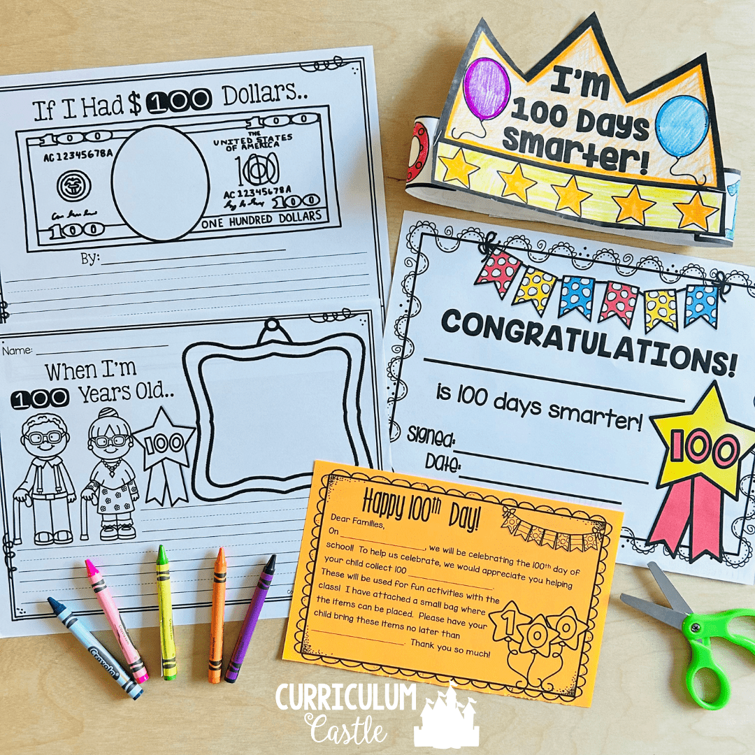 100th Day of School Thematic Unit! - CURRICULUM CASTLE