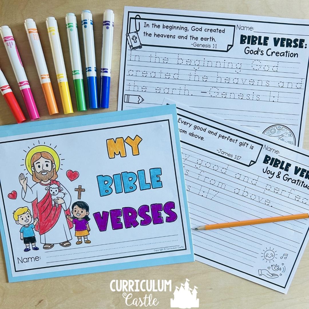 50 Bible Verses for Kids: Memory Verse Handwriting Practice ...