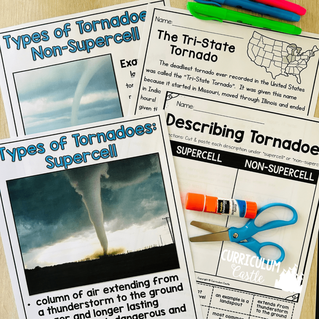 Tornadoes & Tornado Safety Natural Disasters Activities - CURRICULUM CASTLE